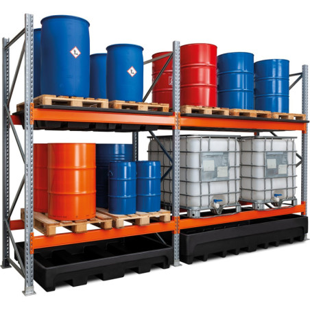 Bac de rétention pour racks standards 27/1100 pour alvéole 270 x 110 cm